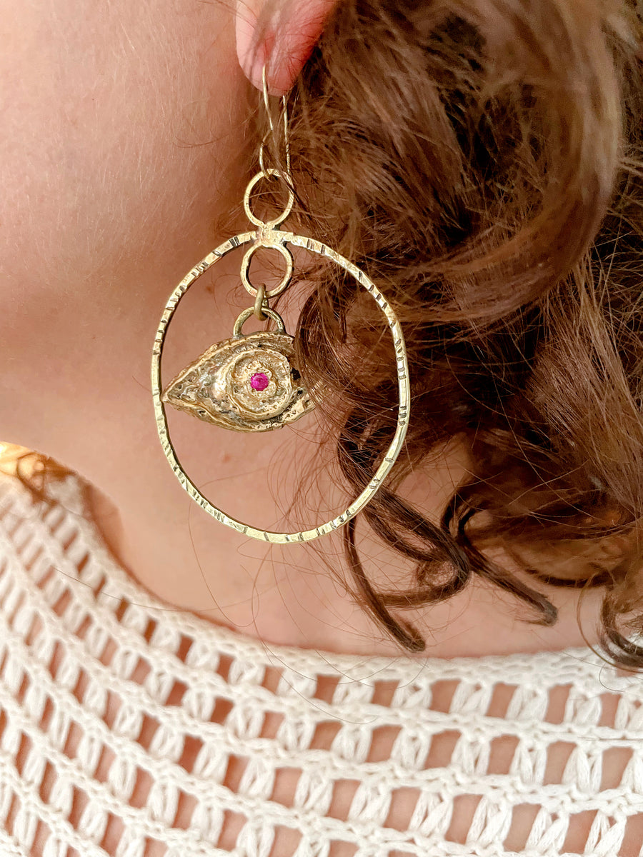 Solar Eye hoops – Fossil & Hide